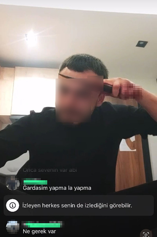 Bursa’da canlı yayında kendisine zarar vermeye kalktı! Polis eve baskın ...